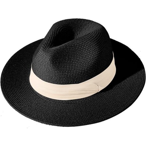 Accessories | Lanzom Women Wide Brim Straw Panama Roll Up Hat Fedora ...